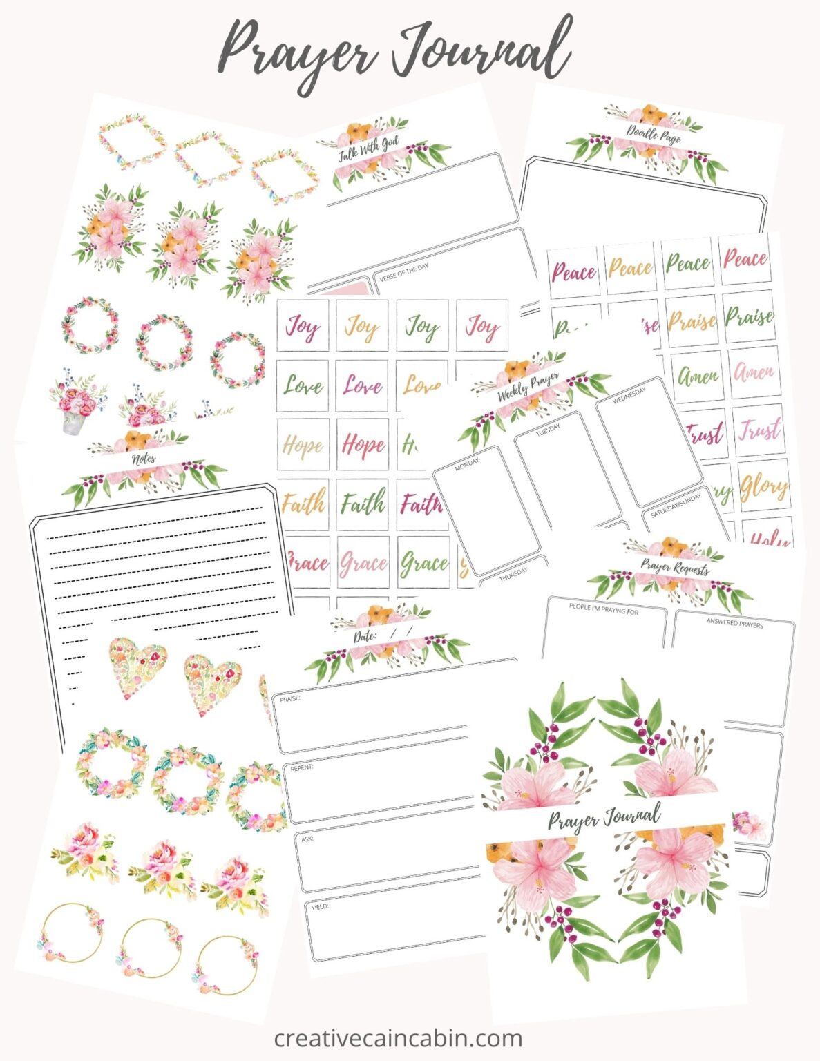 Prayer Journal With Stickers - CREATIVE CAIN CABIN