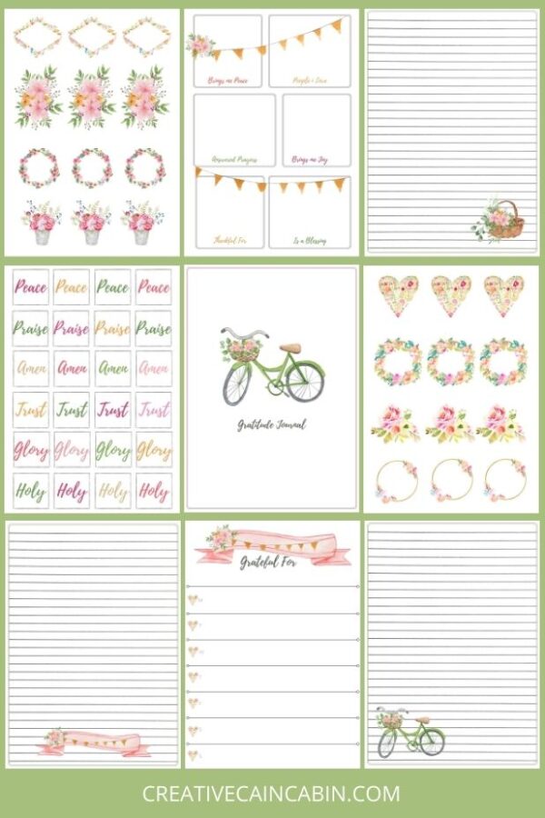 Gratitude Journal With Stickers - Printable - CREATIVE CAIN CABIN